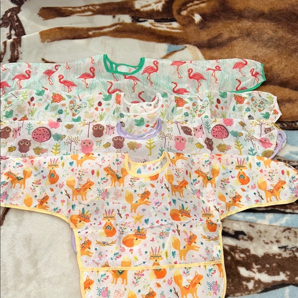 Other | Colorful Baby Bib Set With Animal Prints | Poshmark